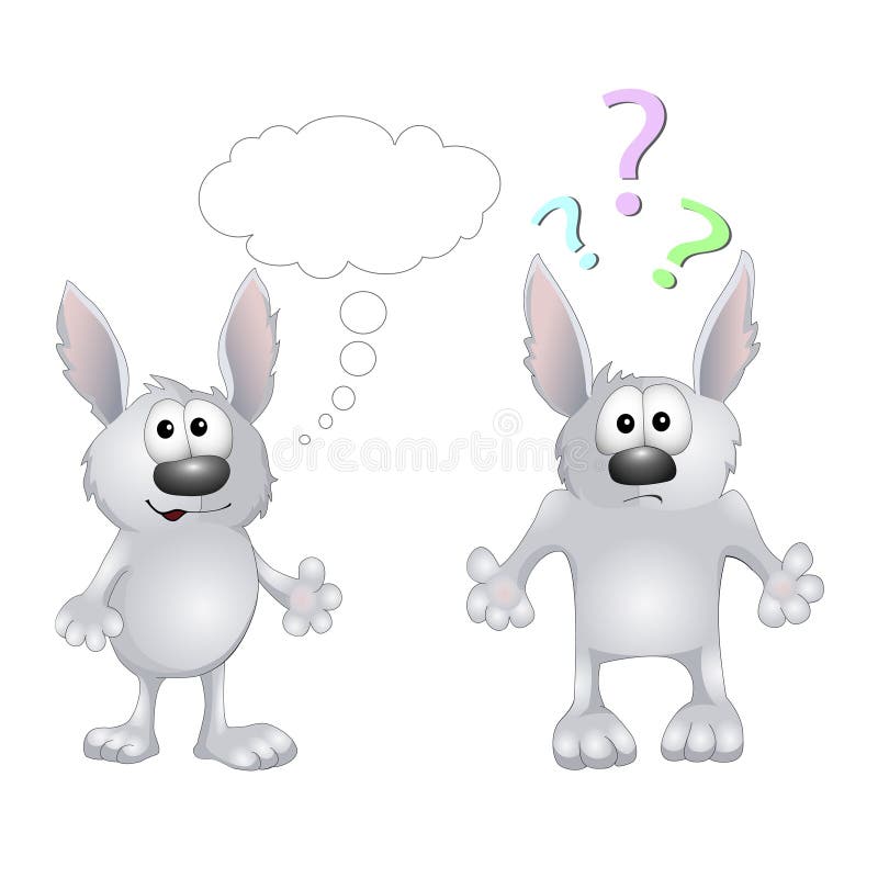 Funny cartoon rabbits stock illustration. Illustration of emotions ...