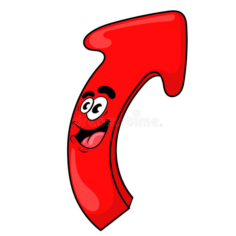 Funny Cartoon Red Arrow. the Design of the Character Stock Vector ...