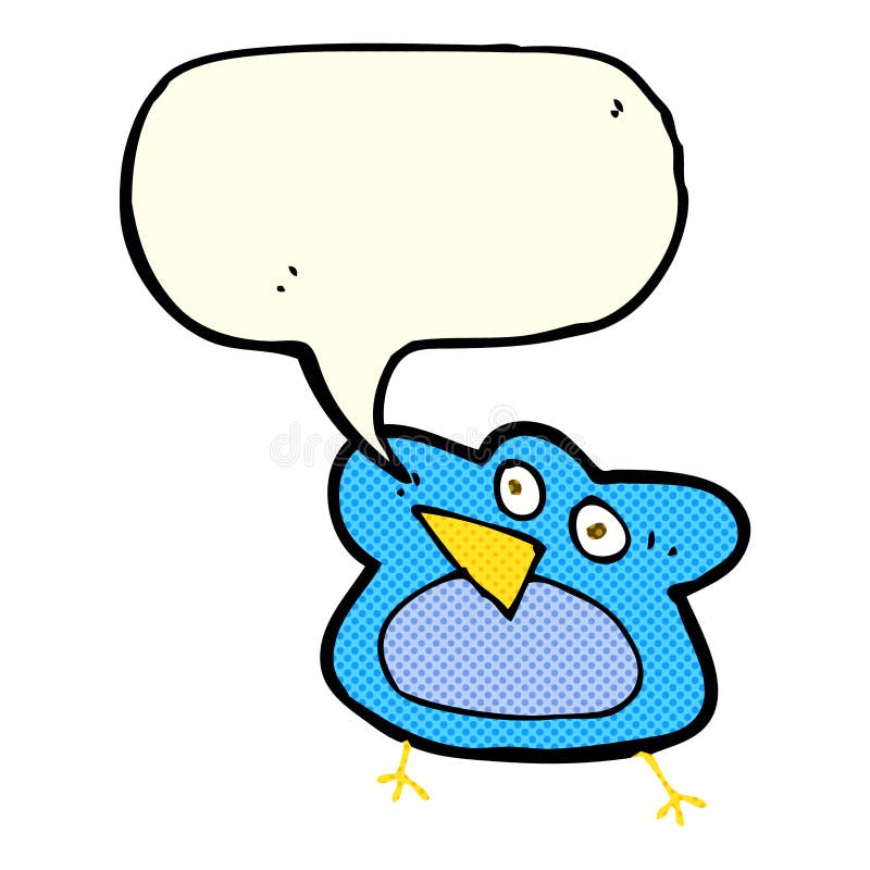 Funny Cartoon Robin with Speech Bubble Stock Illustration ...