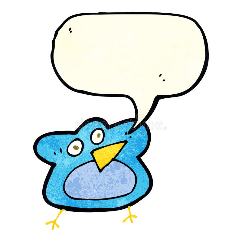 Funny Cartoon Robin with Speech Bubble Stock Illustration ...
