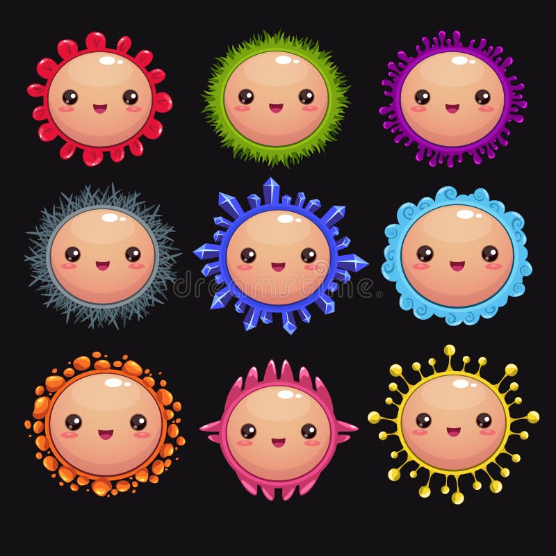 Funny Cartoon Round Characters Stock Illustration - Illustration of ...