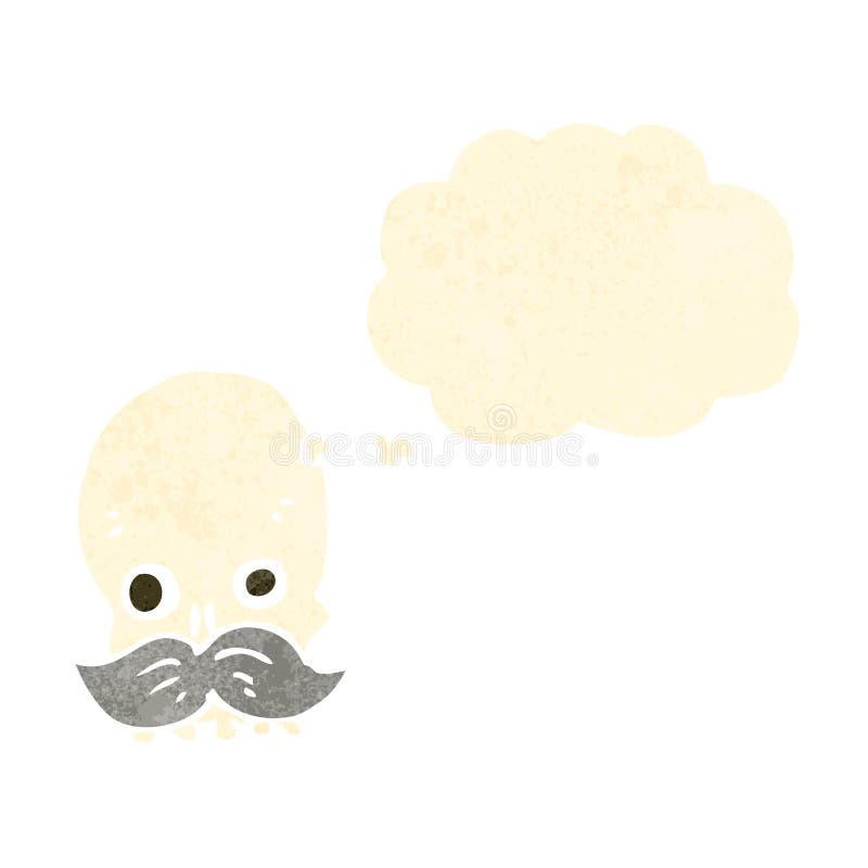 Funny Cartoon Skull with Mustache Stock Vector - Illustration of cute ...