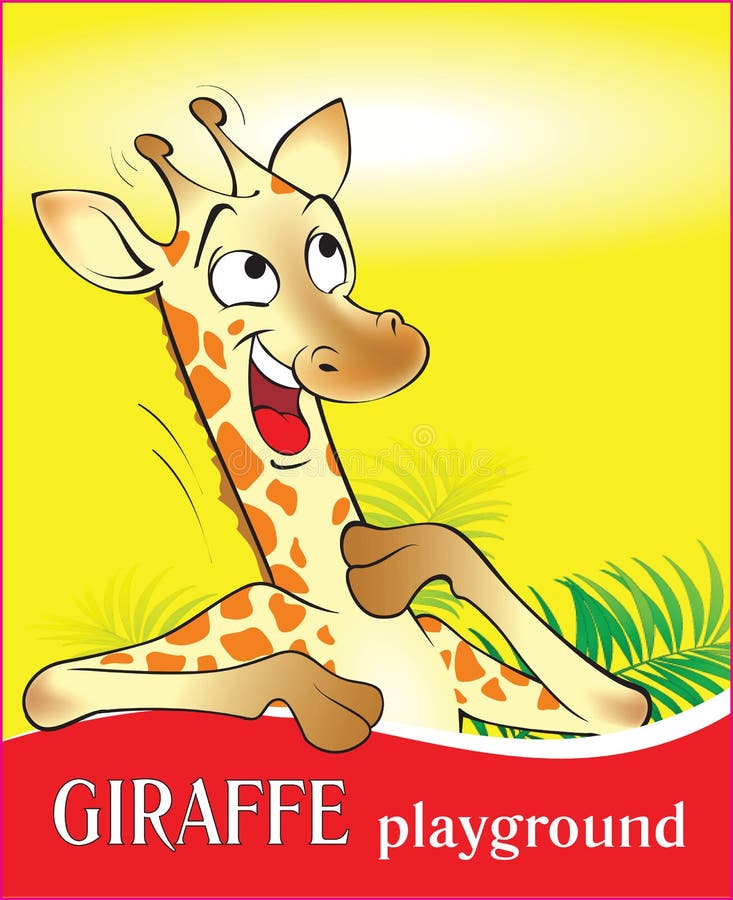 Funny Cartoon Smiling Cheerful Giraffe. Stock Vector - Illustration of ...