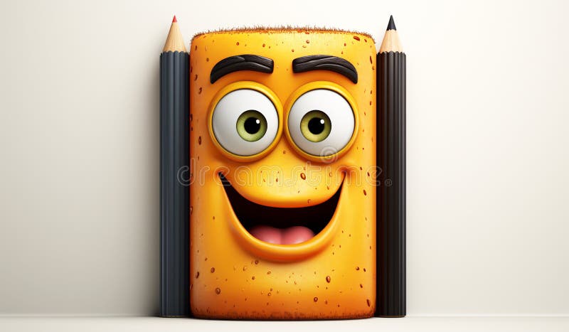 Funny Cartoon with Smiling Face. AI Generated Stock Illustration ...