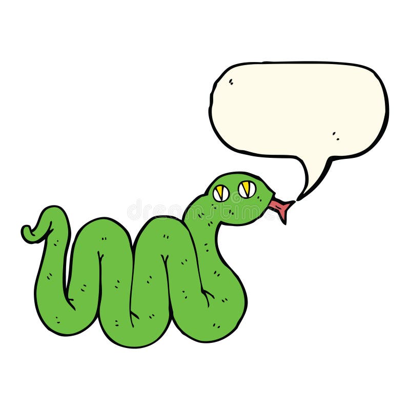 Funny Cartoon Snake with Speech Bubble Stock Illustration ...