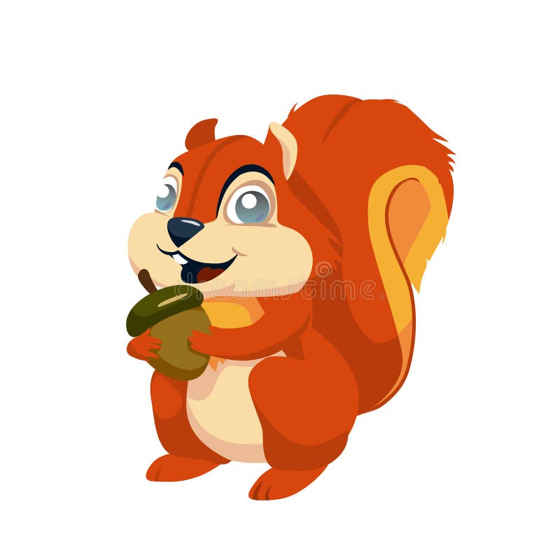 Funny cartoon squirrel stock vector. Illustration of cute - 103087995
