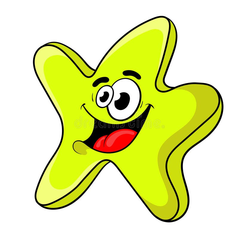 Funny Cartoon Star . the Design of the Character Stock Vector ...