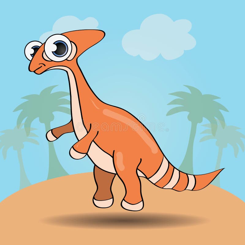 Funny Cartoon Style Dinosaur Stock Vector - Illustration of carnivore ...