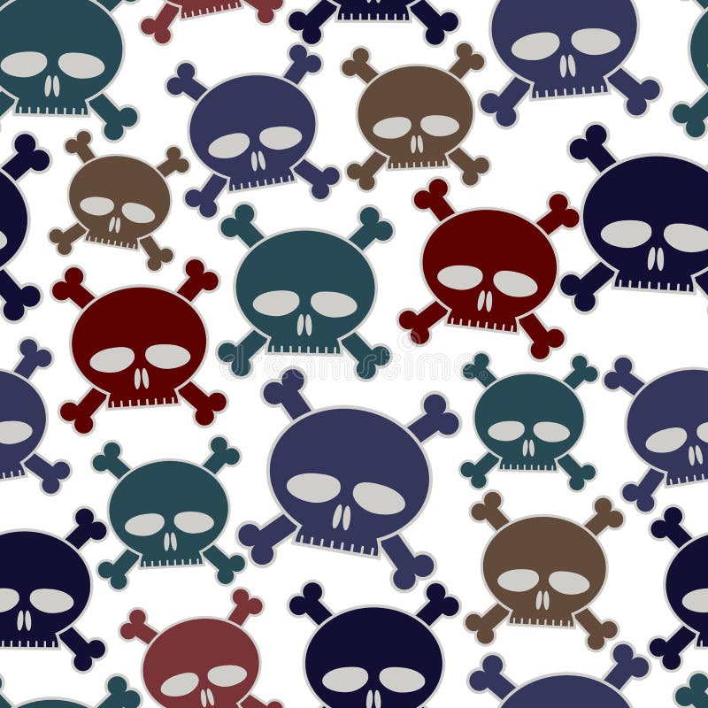 Black Skulls Seamless Pattern. Stock Vector - Illustration of horror ... Black Skulls Seamless Pattern. Stock Vector - Illustration of horror ...