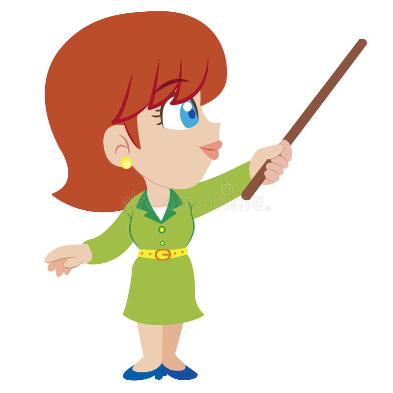 Funny cartoon teacher stock vector. Illustration of pretty - 28913916