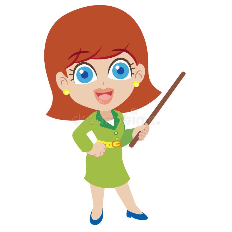 Funny cartoon teacher stock vector. Illustration of child - 28913904