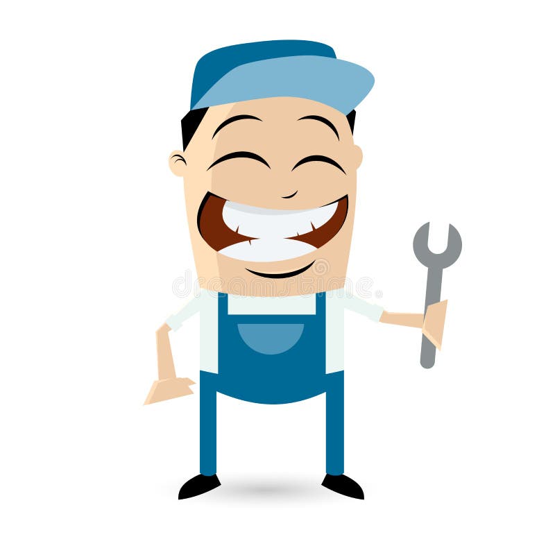 Funny cartoon technician stock vector. Illustration of drawing - 42096380
