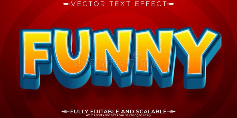 Funny Cartoon Text Effect, Editable Comic and Kids Text Style Stock ...