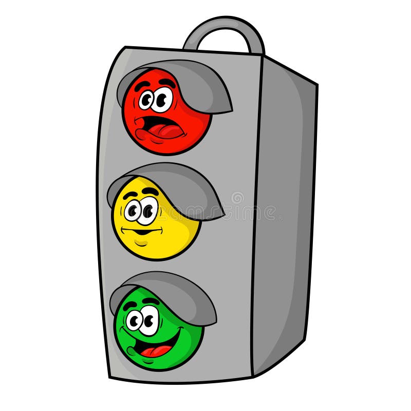 Funny Cartoon Traffic Light . the Design of the Character Stock Vector ...