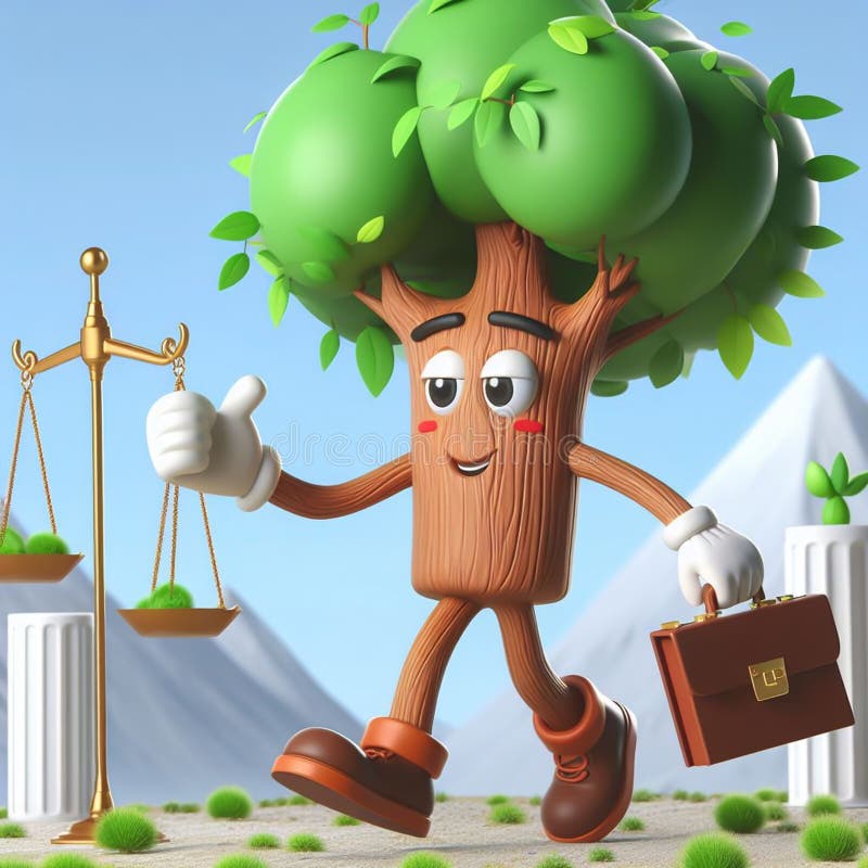 Funny Cartoon of a Tree. Preservation of the Planet. Tree World Day ...