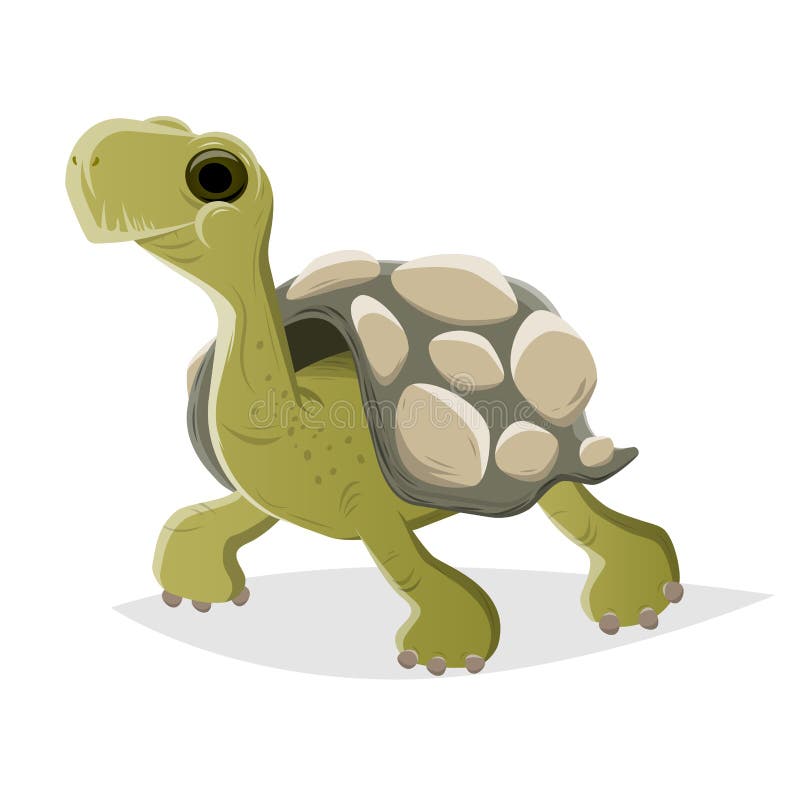 Funny Cartoon Turtle Vector Illustration Stock Vector - Illustration of ...