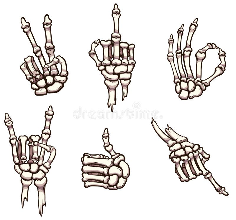 Skeleton Hands. Vector Illustration with Simple Gradients. Stock Vector ...