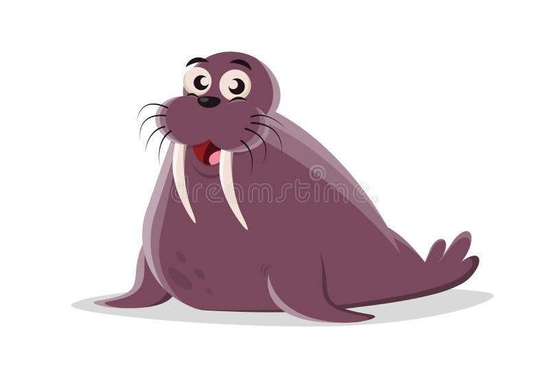 Funny Illustration of a Cartoon Walrus Stock Vector - Illustration of ...