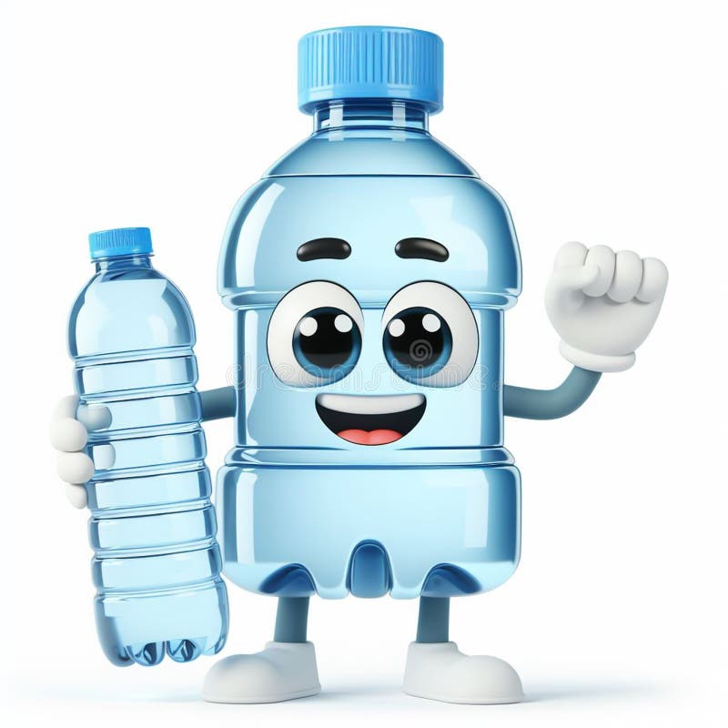 Funny Cartoon Water Bottle. World Water Day Stock Illustration ...