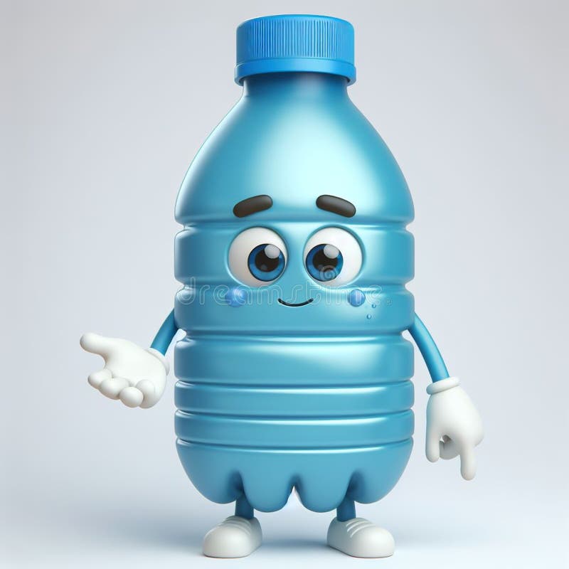Funny Cartoon Water Bottle. World Water Day Stock Illustration ...