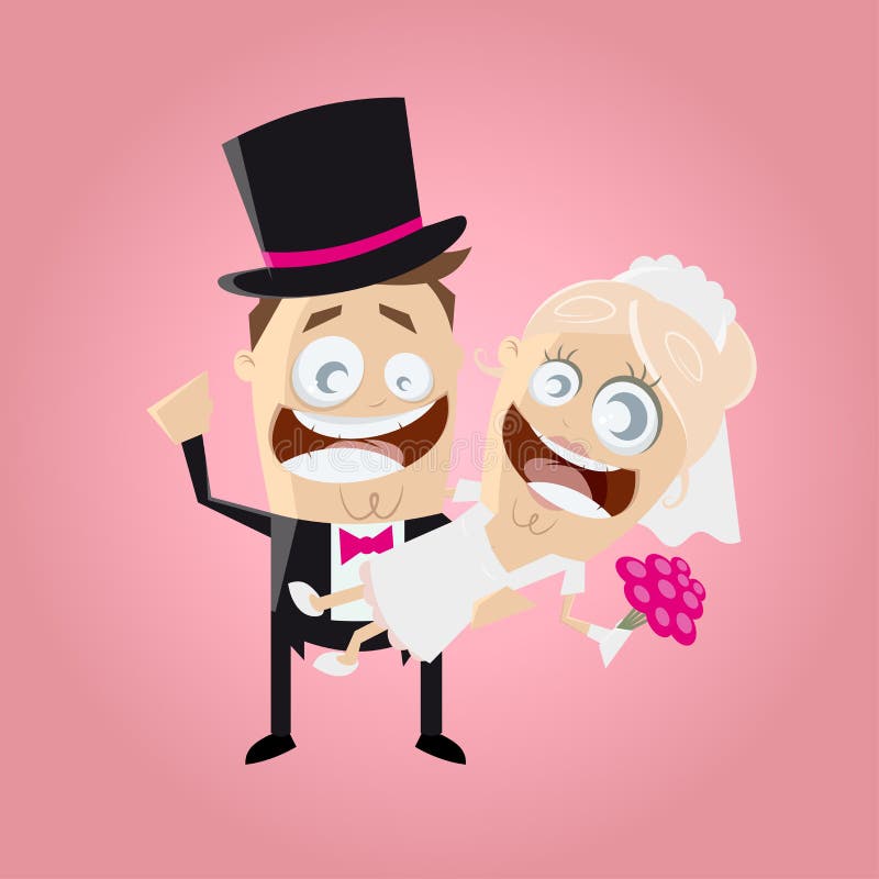 Funny Cartoon Wedding Couple Stock Vector - Image: 56697037