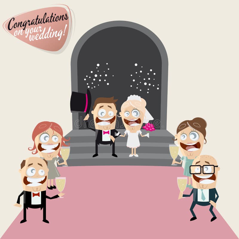 Funny cartoon wedding stock vector. Illustration of husband - 56695314