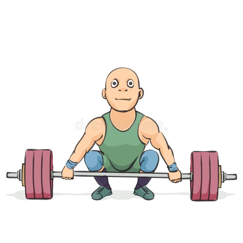 Cartoon weightlifter icon stock vector. Illustration of person - 136106954