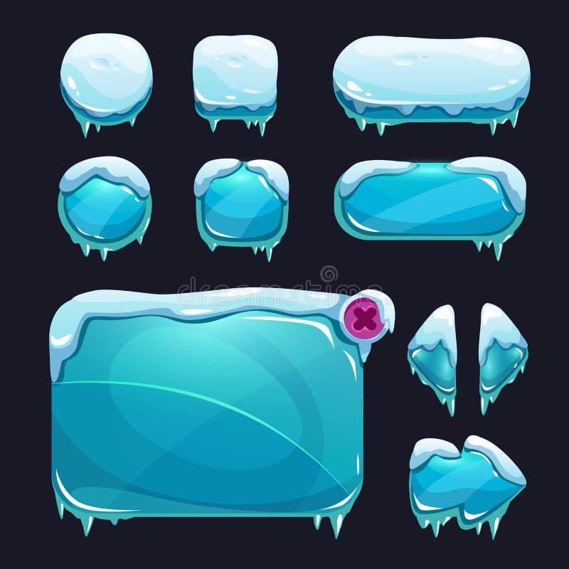 Funny Cartoon Winter Game User Interface Stock Illustration ...