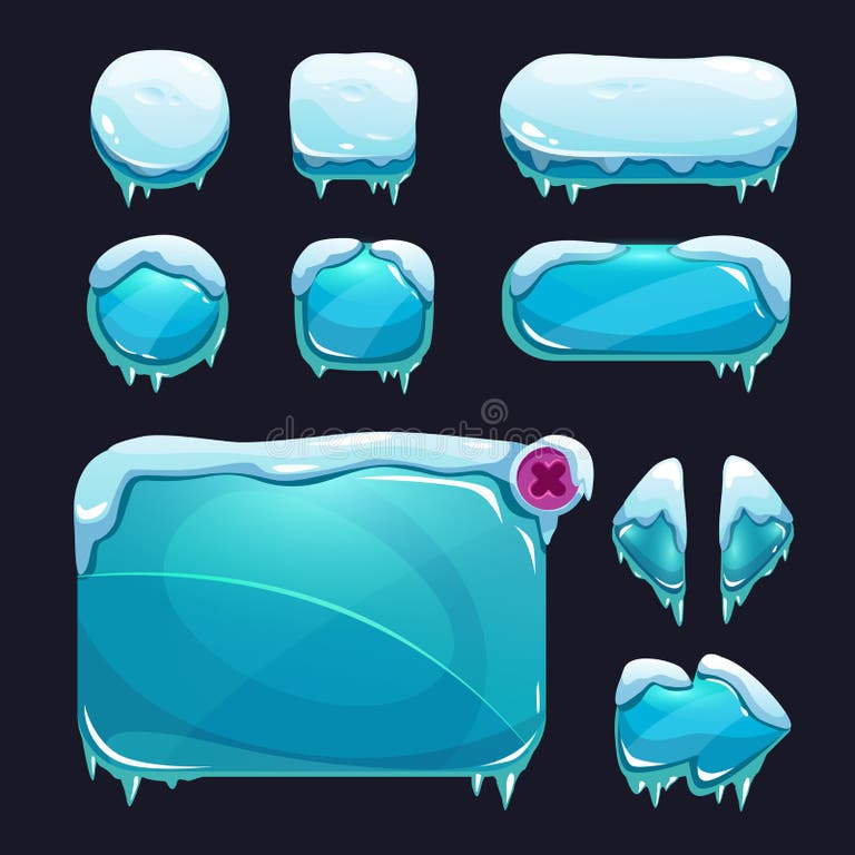 Funny Cartoon Winter Game User Interface Stock Illustration ...