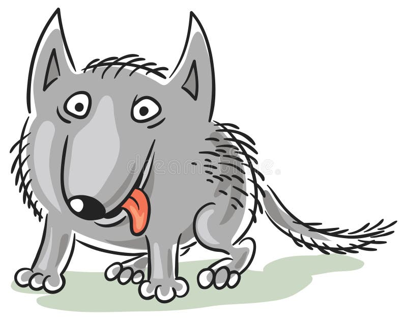 Funny cartoon wolf or dog stock vector. Illustration of animal - 47094985