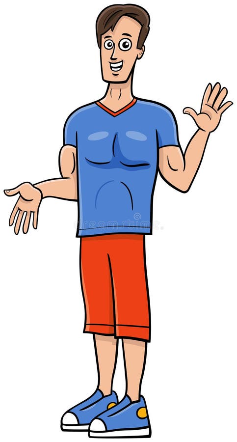 Funny Cartoon Young Man or Guy Character Stock Vector - Illustration of ...