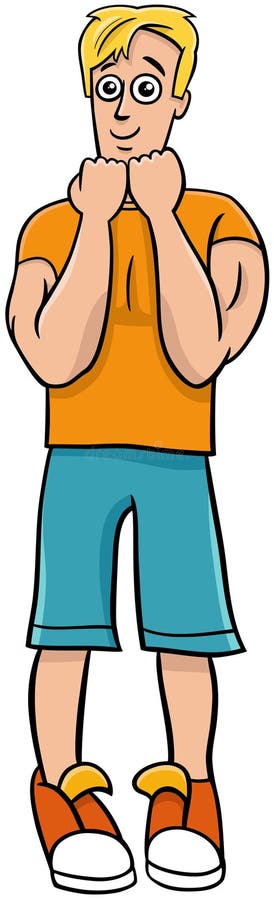 Funny Cartoon Young Man or Guy Comic Character Stock Vector ...