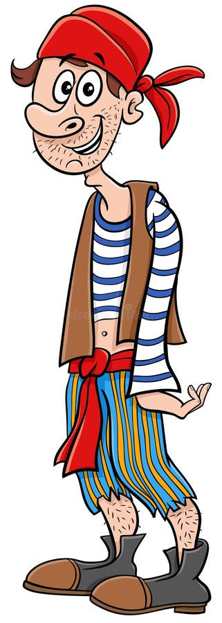 Funny Cartoon Young Pirate Character Stock Vector - Illustration of ...
