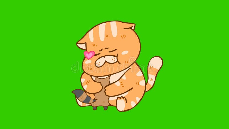 Funny Cat Animation on Green Screen Stock Video - Video of fear, kitty ...
