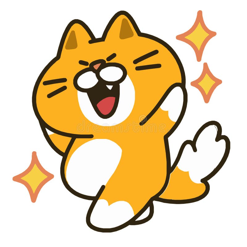 Funny Cat Dancing Doodle Illustration Stock Vector - Illustration of ...