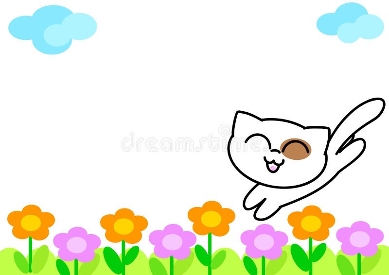Funny Cat with Flowers - Vectorial Illustration Stock Vector ...