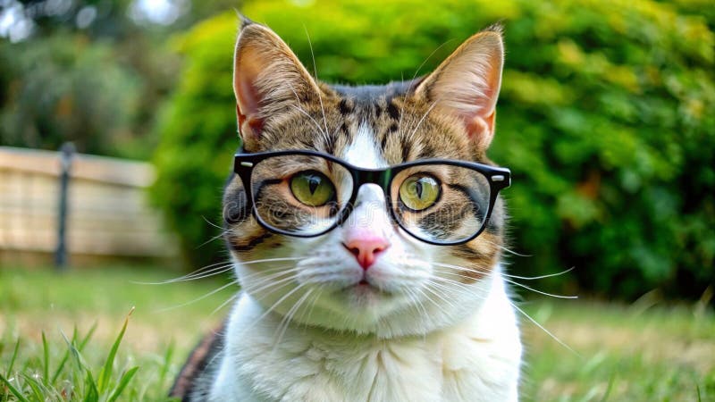 Funny Cat in a Glasses Outdoors Stock Image - Image of glasses, stylish ...
