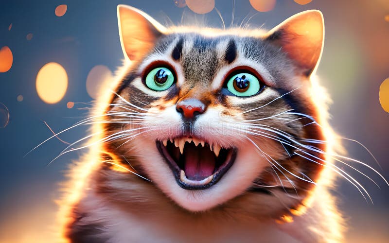 Funny Cat on a Bokeh Background Stock Image - Image of brown, eyes ...