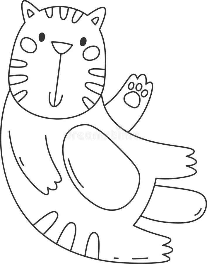 Meow Outline Lettering stock vector. Illustration of drawing - 302128363