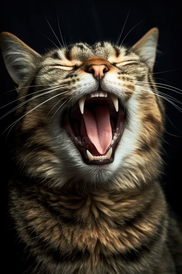 Funny Cat Portrait Looking Shocked or Surprised. Stock Illustration ...