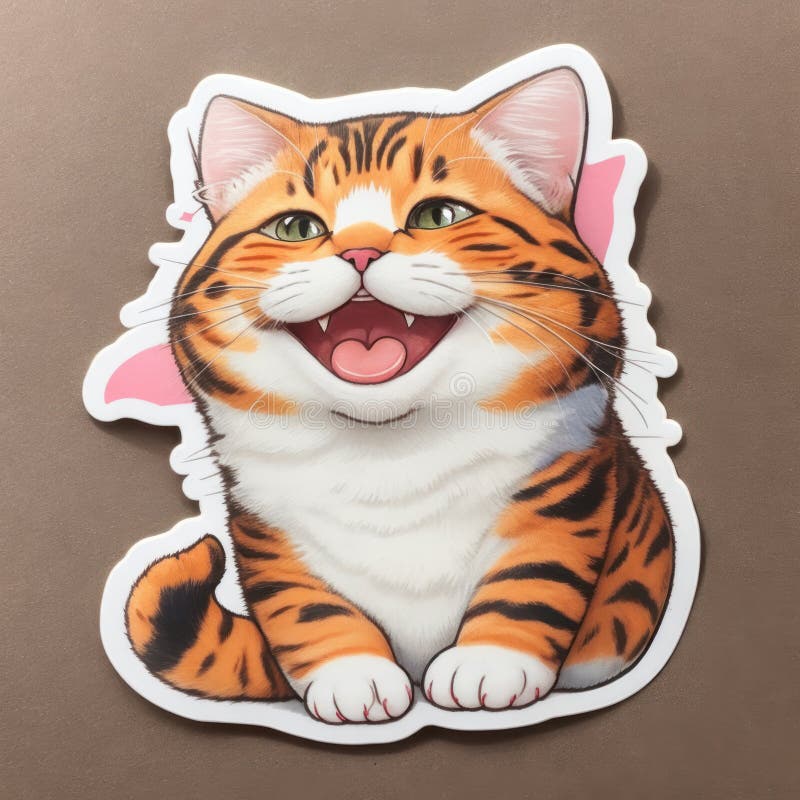 Funny Cat Stickers.Generative AI Stock Illustration - Illustration of ...