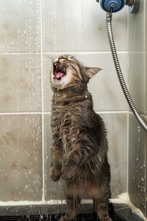 Funny Cat Taking a Shower Like Human and Singing Under the Water ...