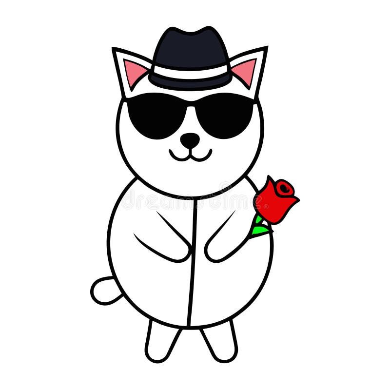 Funny Cat Vector Art Illustration Stock Vector - Illustration of lovely ...