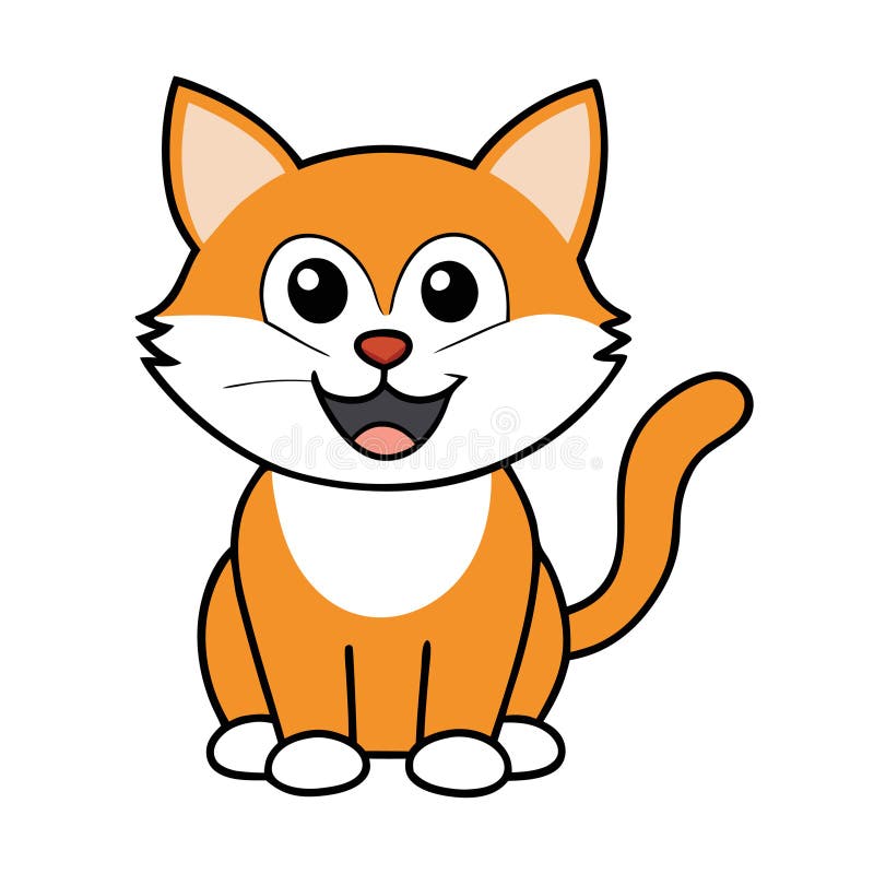 Funny Cat Vector Art Illustration Stock Vector - Illustration of young ...