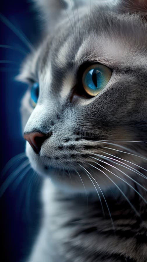 Funny Cat Wallpapers for Android with Detailed Facial Features AI Generated Stock Illustration ...