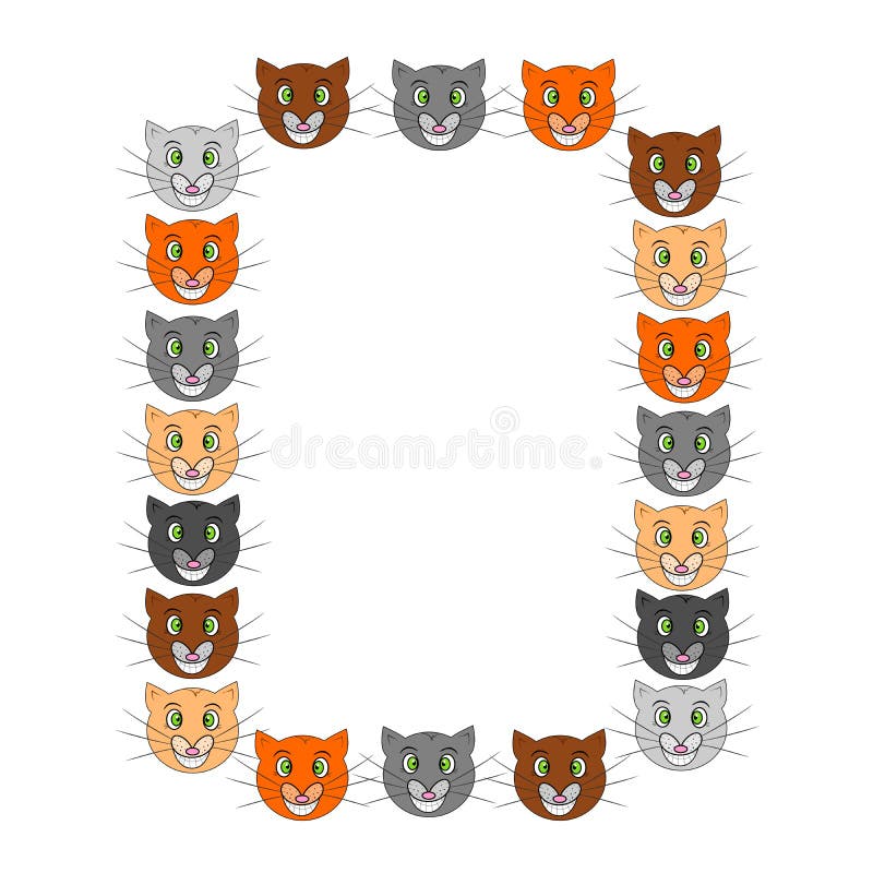 Cute cats rectangle frame stock vector. Illustration of shop - 95479074