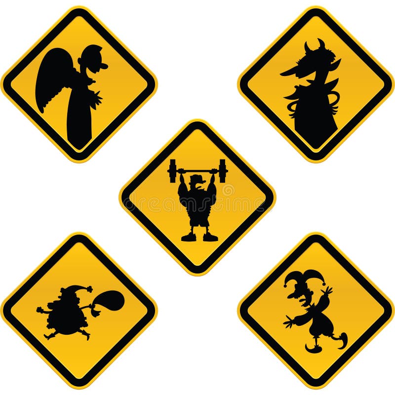 Funny Caution Signs stock illustration. Illustration of warning - 41193668