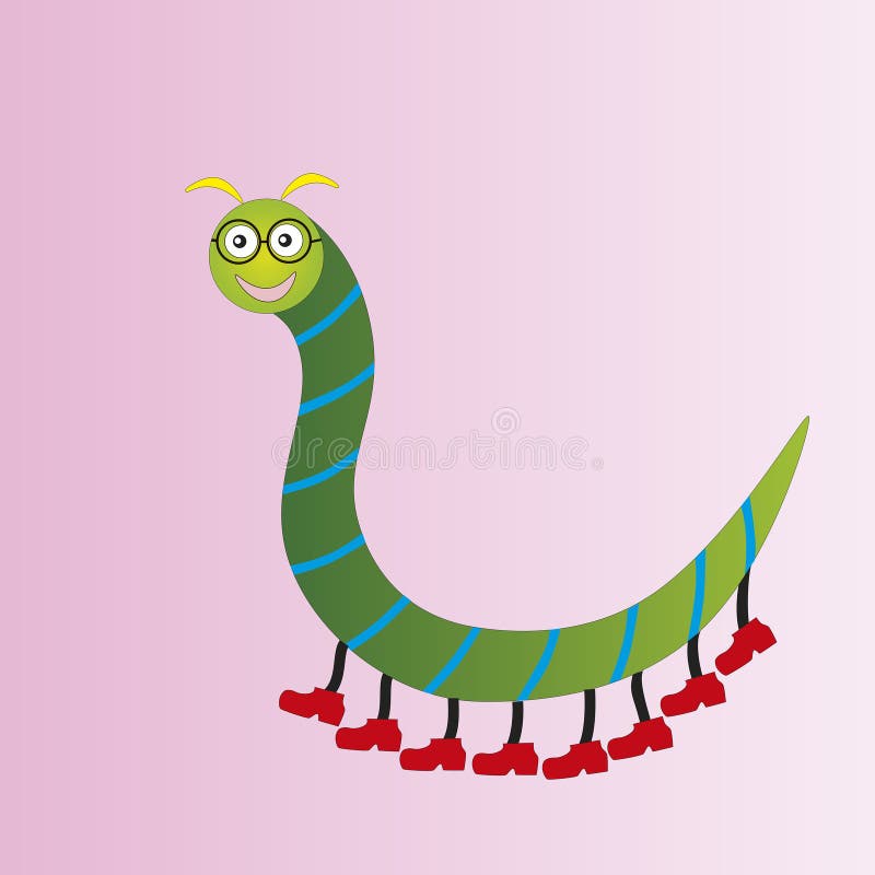 Funny Centipede in Glasses. Stock Vector - Illustration of humor, design: 104258153