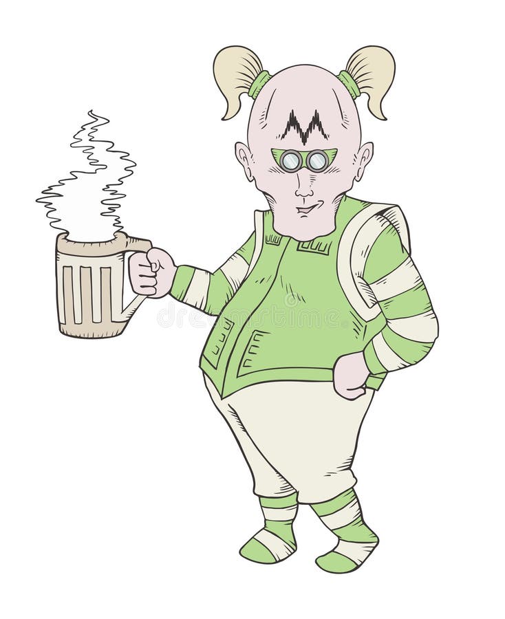 Funny character with beer stock vector. Illustration of alcohol - 325984465