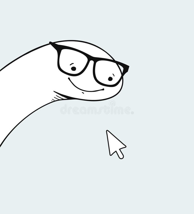 Funny Character with Glasses Looking a Cursor Stock Vector ...